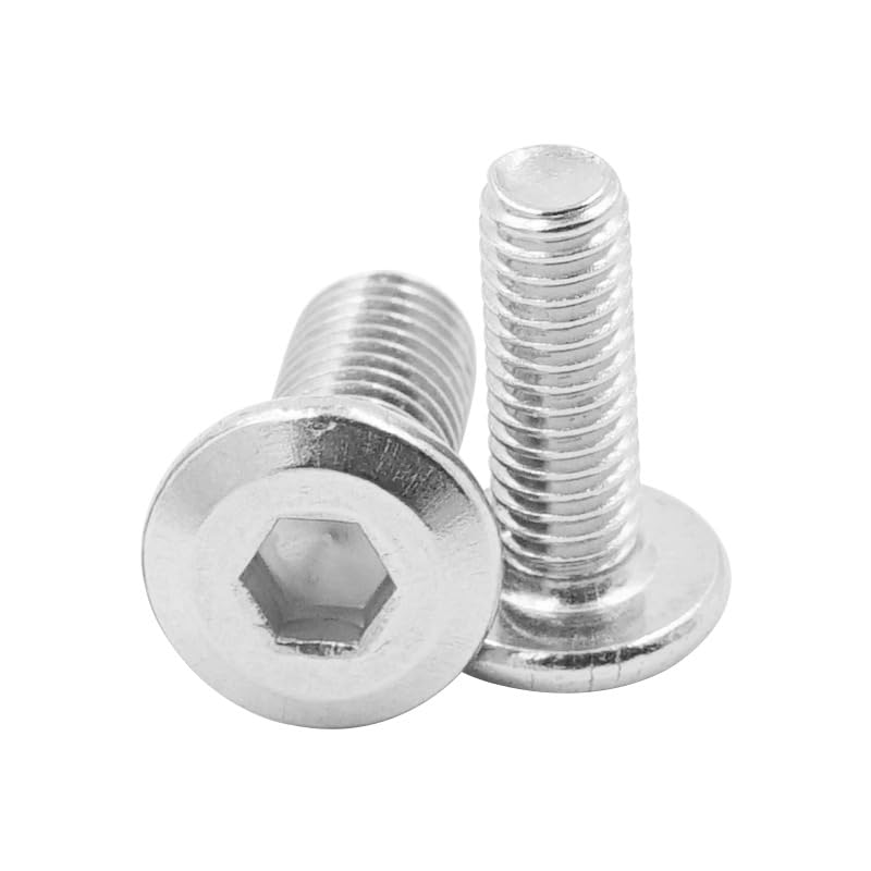 RAKTDA Hexagon Socket Screws 10pcs 304 Stainless Steel Beveled Edge Bevel Furniture Screws Flat Round Head Bolts Large Flat Head Beveled Hexagon Socket Screws (Size : M5*12)