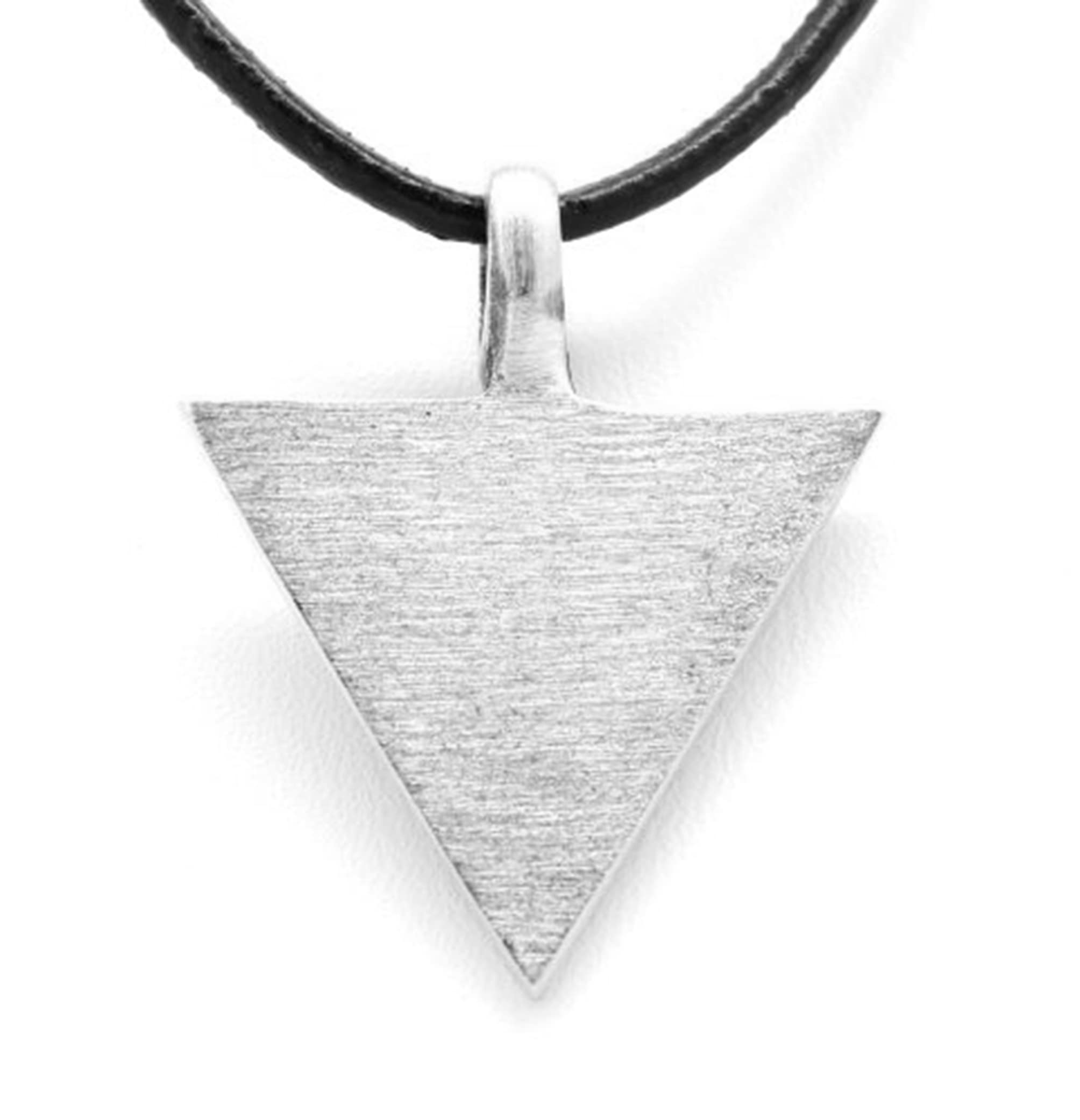 Pewter Transgender LGBT Gay Pride Triangle Pendant on Leather Necklace