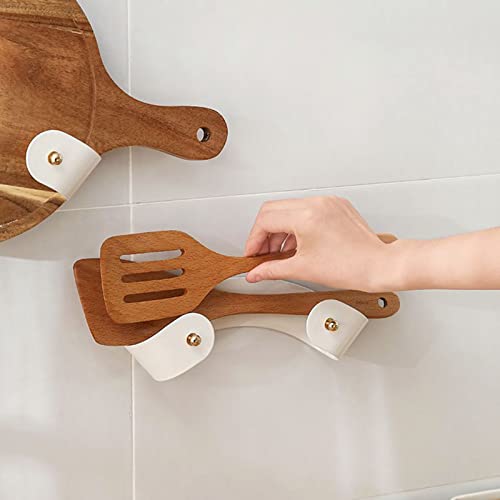 SEYFI Kitchen Shelves,Kitchen Countertop Cutting Board Rack, Plastic Pot Pan Lids Holder, Bakeware Baking Tray Drying Display Stand, Spoon Rest, Wall Mounted/Green