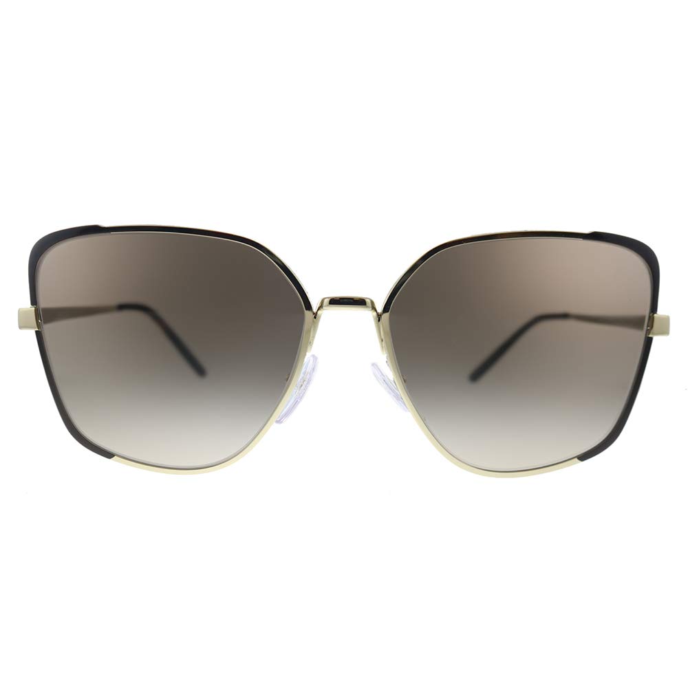 Prada PR 60XS KOF3D0 Pale Gold Metal Butterfly Sunglasses Brown Gradient Lens