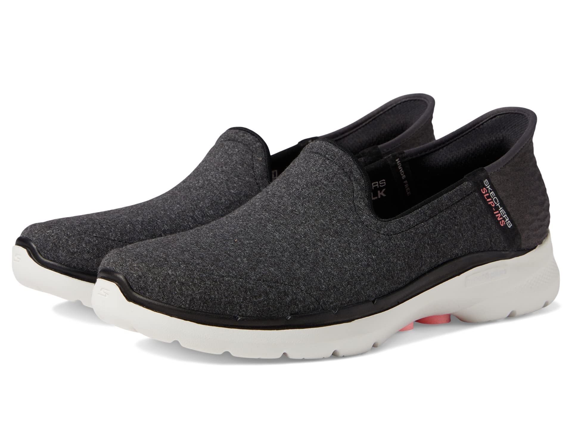 Skechers Go Walk 6 Vibrant Charm Hands Free Slip-Ins Gray/Aqua 8.5 B (M)