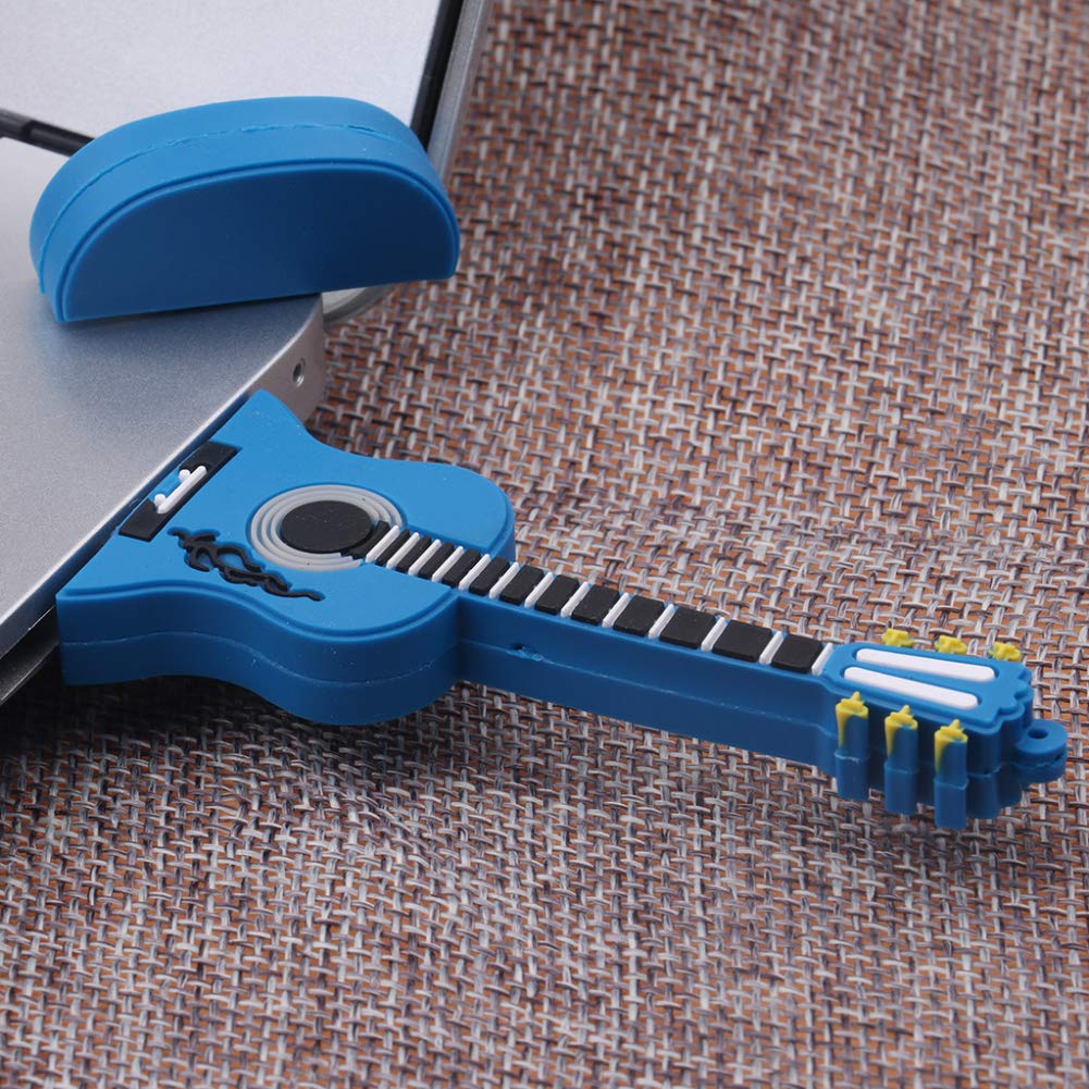 schicj133mm Creative USB Flash Drive Gift,4GB 8GB 16GB 32GB 64GB Capacity Mini Guitar Memory Storage U Disk,for School, Office, Photos, Videos, Music and Other Files Blue 64G