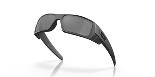 Oakley Men's Oo9014 Gascan Rectangular Sunglasses, Steel/Prizm Black Polarized, 60 mm + 1