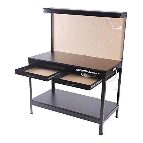 Olympia Tools Multipurpose Workbench with Light, 87-883-917 , Black