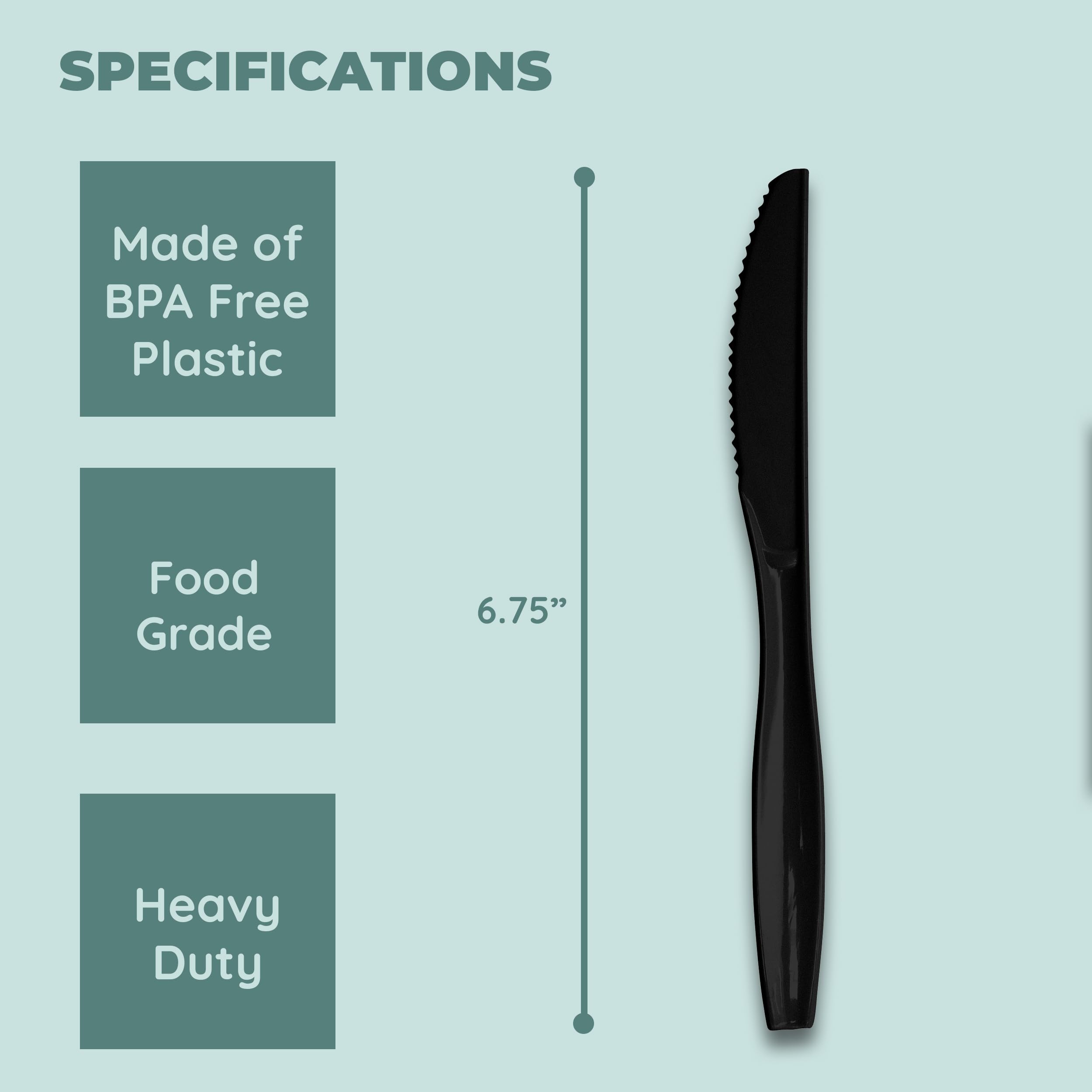 Plastic Cutlery: Disposable Utensils, Clear, White & Black Packs - Great for Parties, Picnics, Office & School