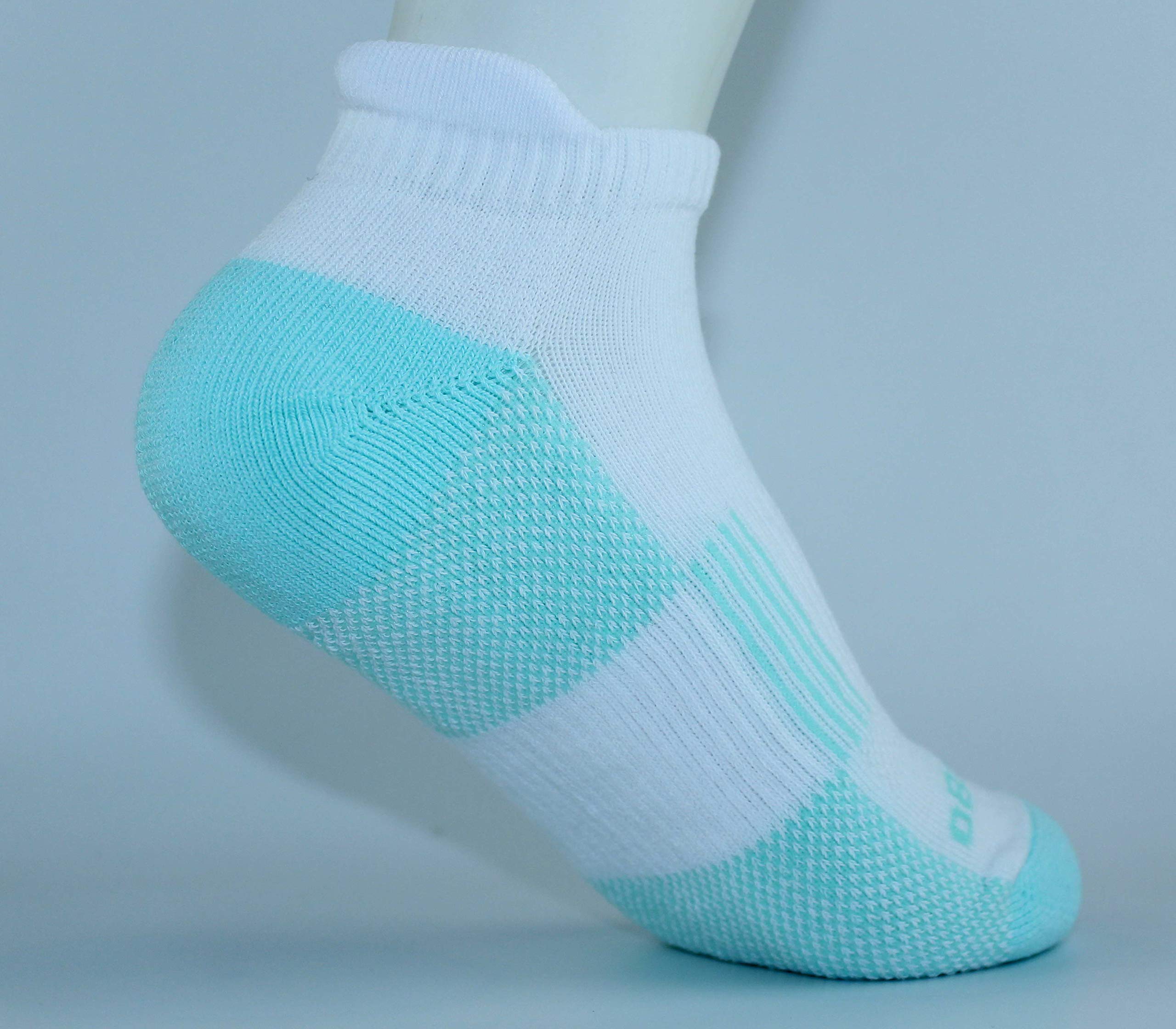 rifix Womens Ankle Running Socks,Cotton Low Cut Athletic Socks,No Show Sports Socks(4P White/Red)