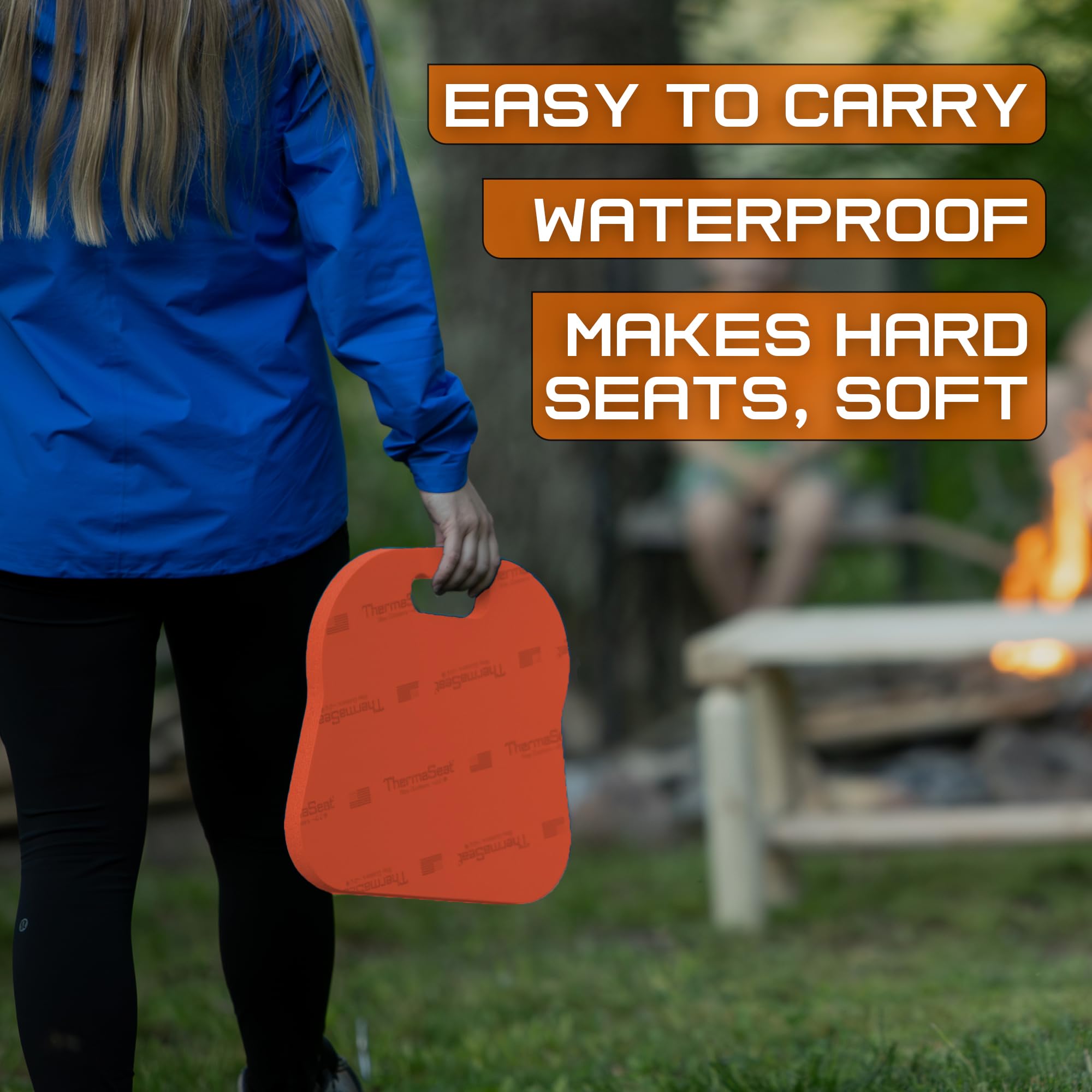 Northeast Products Therm-A-SEAT Sport Cushion Stadium Seat Pad, Orange, 13"x14"x.75"