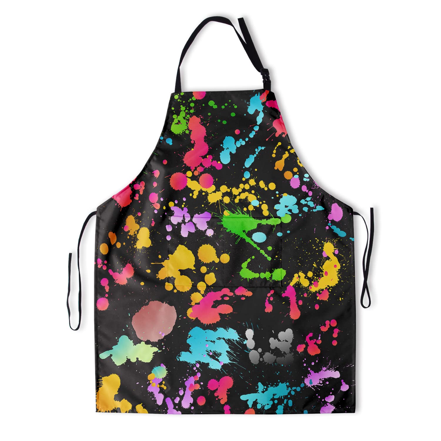 Sweetshow Artist Apron with 2 Pockets and Adjustable Neck Waterproof Colorful Painting Aprons Art Smock Oil Paint Aprons for Adults Women Men Painter Kitchen Cooking Baking Bistro Chef