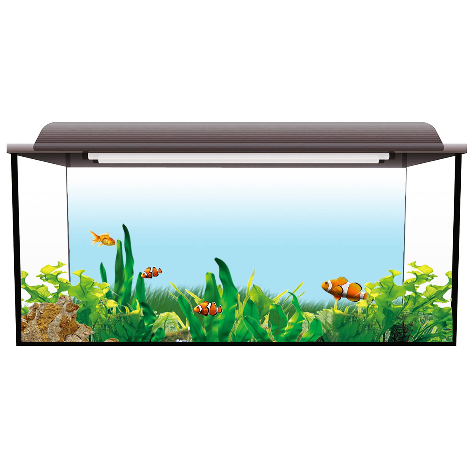 Ombre Fish Tank Stickers Wallpaper PVC Background Aquarium Decoration for Fish Tank Background 24.4x60.8 inch Blue and White Gradient Texture Abstract Art