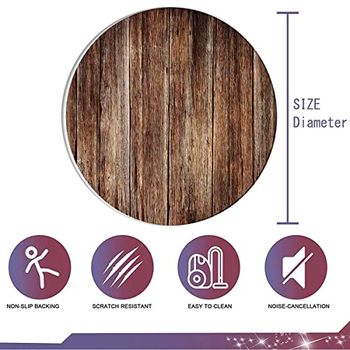 Wood Grain Rolling Chair Mat for Carpet Non-Slip Gaming Rug Non-Slip Rug for Office Chair Computer 37 Inch