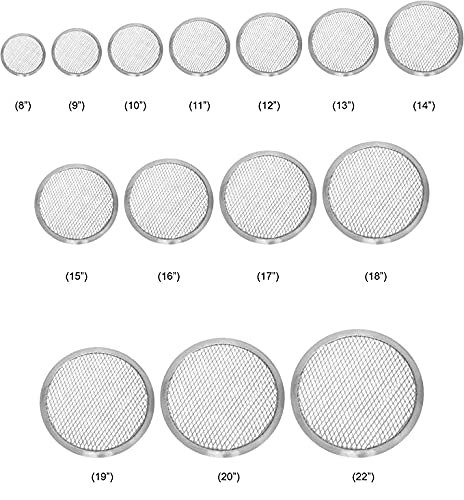 WSHA 1Pcs 6-22 inch Pizza Baking Screen, Aluminum Alloy Seamless Pizza Crisper Tray Non Stick Mesh Baking Tray for Oven, BBQ, Cookware,22inch