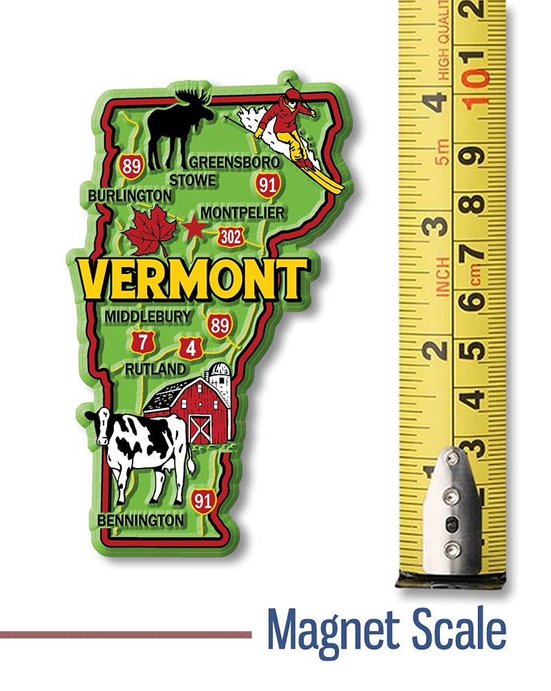 Vermont Colorful State Magnet by Classic Magnets, 2.4" x 4", Collectible Souvenirs Made in The USA