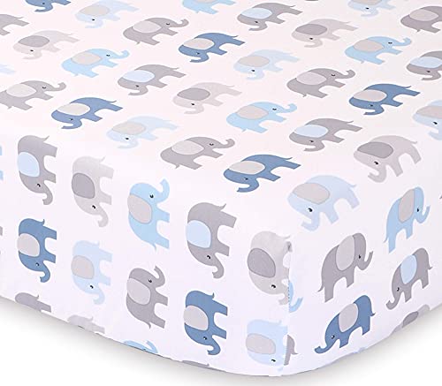 The Peanutshell Elephant Crib Bedding Set - 3 Piece Nursery Set - Crib Comforter, Fitted Crib Sheet, Crib Skirt