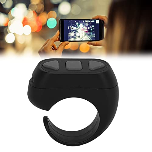 Remote Control for Phone, Page Turner ABS 3 Buttons 10m Distance for Watching Video Shots (Black)