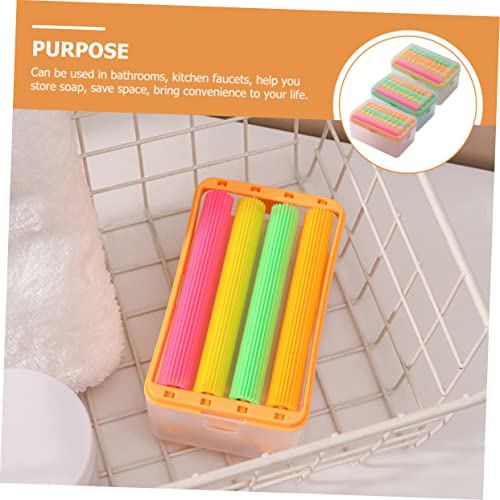 ULTECHNOVO 3pcs Multifunctional Soap Box Soap Dish for Bathroom Soap Dishes for Bar Soap Laundry Soap Dispenser Small Soap Container Foaming Bar Soap Dispenser Plastic Tool Household