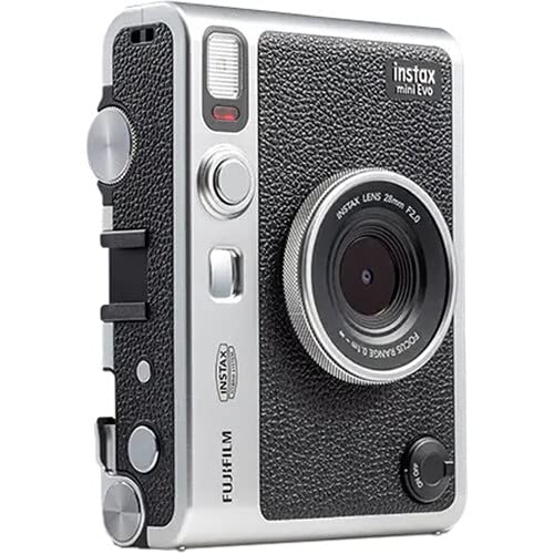 Ultimaxx Starter Bundle + FUJIFILM INSTAX Mini EVO Hybrid Instant Camera + SanDisk 32GB Ultra microSD Memory Card, High Speed Memory Card Reader, Manufacturer’s Accessories & More (8pc Bundle)