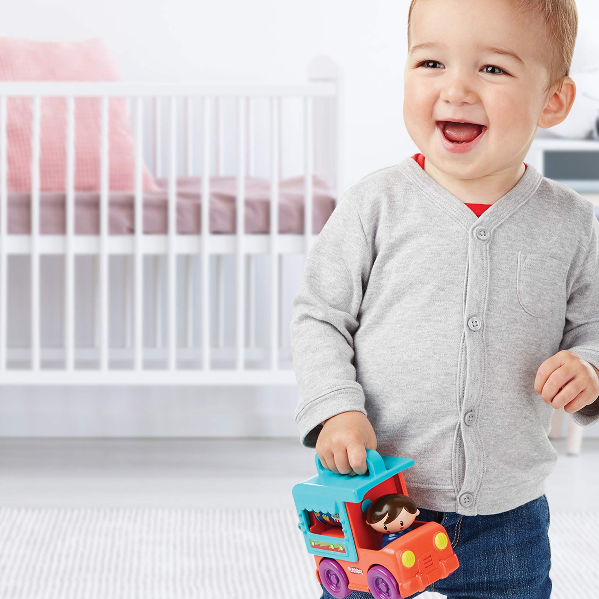 Playskool Fold 'n Roll Trucks Activity Toy Bundle of 2 Vehicles for Toddlers 12 Months and Up, Food and Ice Cream Truck Themes with 1 of Each (Amazon Exclusive)