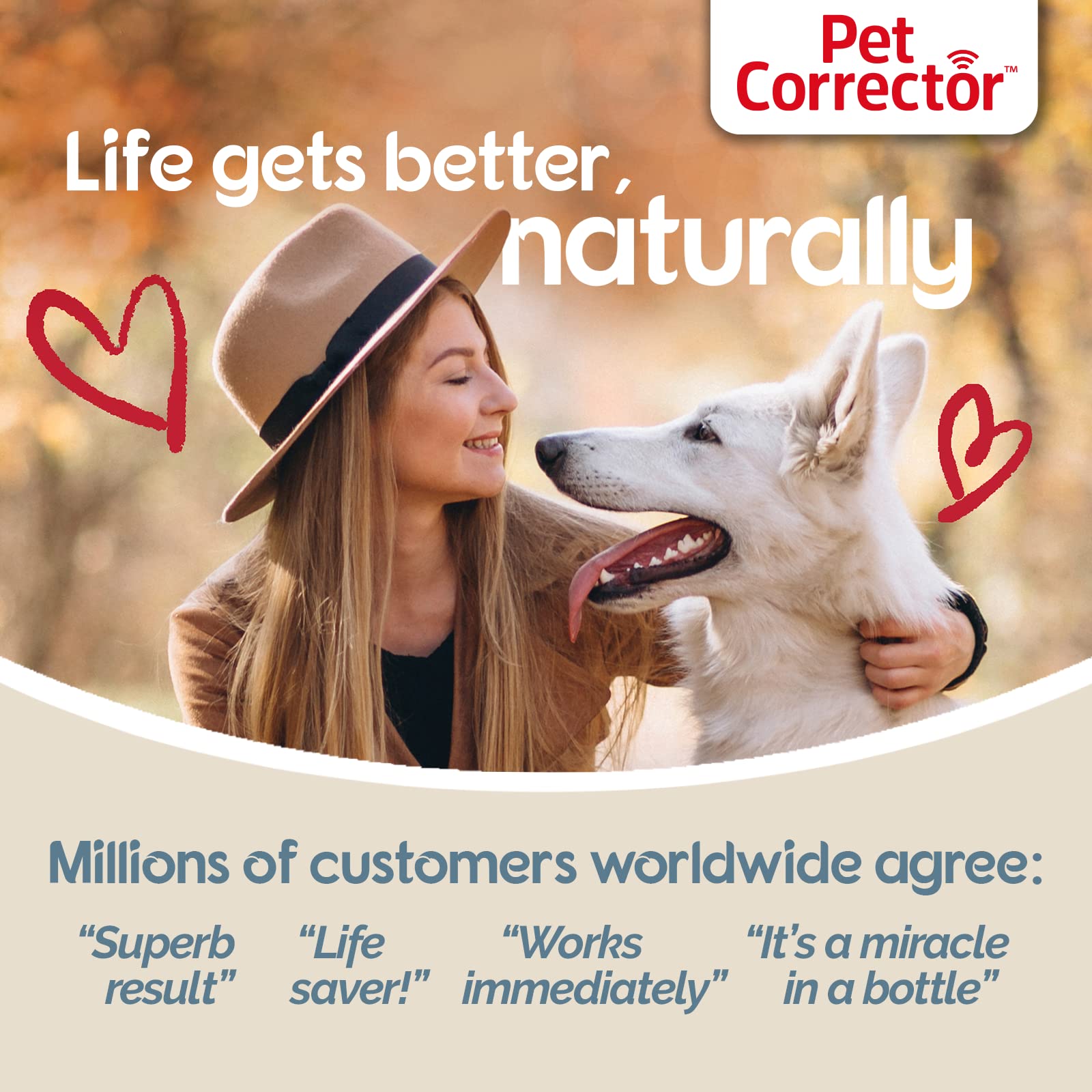 PET CORRECTOR Dog Trainer, 50ml. 2 Pack- Stops Barking, Jumping Up, Place Avoidance, Food Stealing, Dog Fights & Attacks. Help stop unwanted dog behaviour. Easy to use, safe, humane and effective.