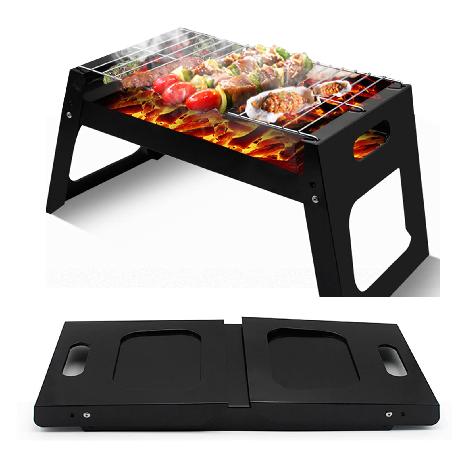 Portable Small Camping BBQ Charcoal Grill, Camping Mini Folding Grill, Portable Charcoal Grill, Barbeque Grill