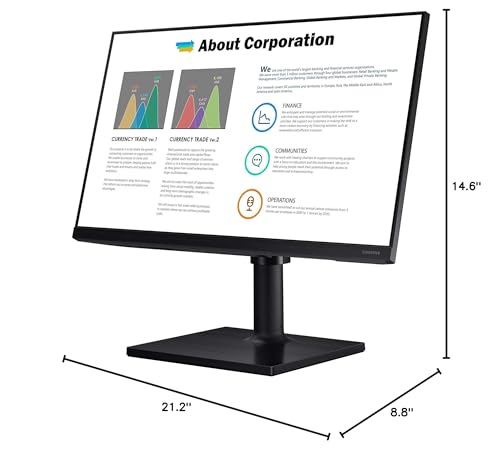 SAMSUNG FT45 Series 24-Inch FHD 1080p Computer Monitor, 75Hz, IPS Panel, HDMI, USB Hub, Height Adjustable Stand, 3 Yr WRNTY (LF24T452FQNXGO)