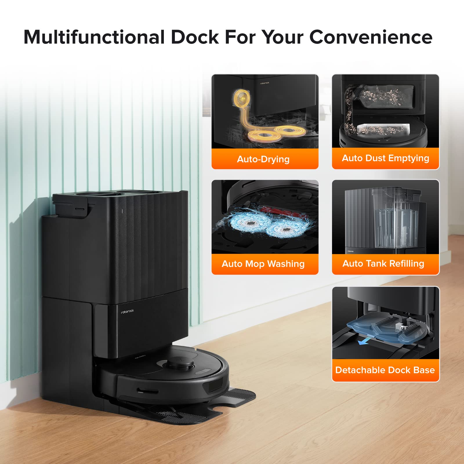roborock S6 MaxV Robot Vacuum and Mop with Dual Cameras, Recognize and Avoids Obstacles, 2500Pa Strong Suction, Smart Mapping, Advanced Night Vision, Good for Pet Hair