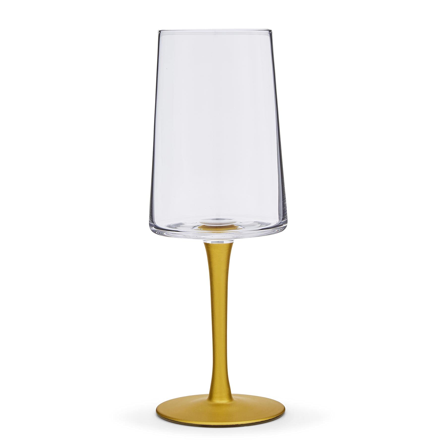 Spode Creatures of Curiosity Collection Gold Stem Wine Glasses Set of 2, Long Stem Rosé, Red and White Wine Glass, 12-Ounce Cup, Glass Stemware with Gift Box