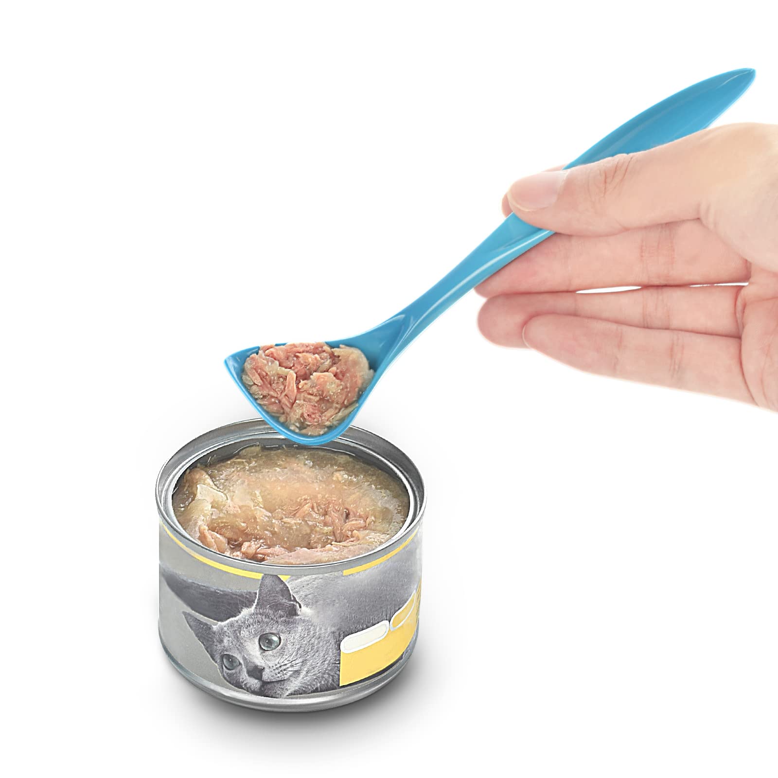 PetBonus 3-Pack Pet Food Can Spoon,Dog Cat Food Spoons, Long Handle Special Curved Design for Dog Cat Food Can Spoons