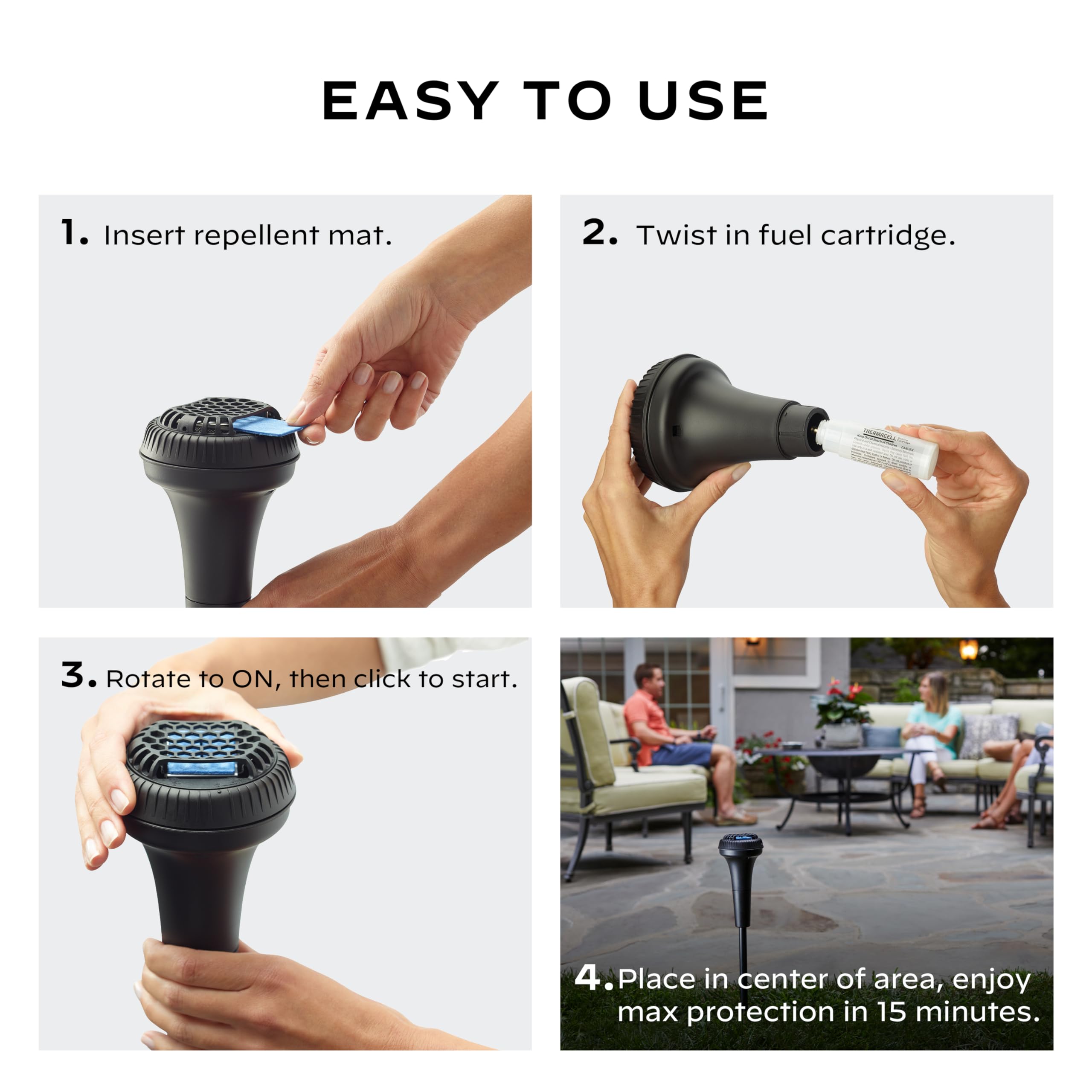 Thermacell Mosquito Repellent Perimeter System; Includes 12-Hour Refill; 15 Foot Zone of Mosquito Protection; Effective Mosquito Repellent for Patio; Bug Spray Alternative; Scent Free