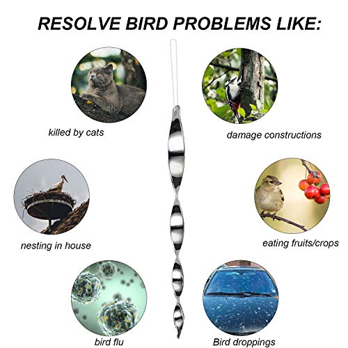Woodpecker Bird Scare Devices,Reflective Scare Rods Control Device to Keep Birds Away from Patio Pool(Christmas Reflective Strip Hanging Home as Decoration) (12pcs)