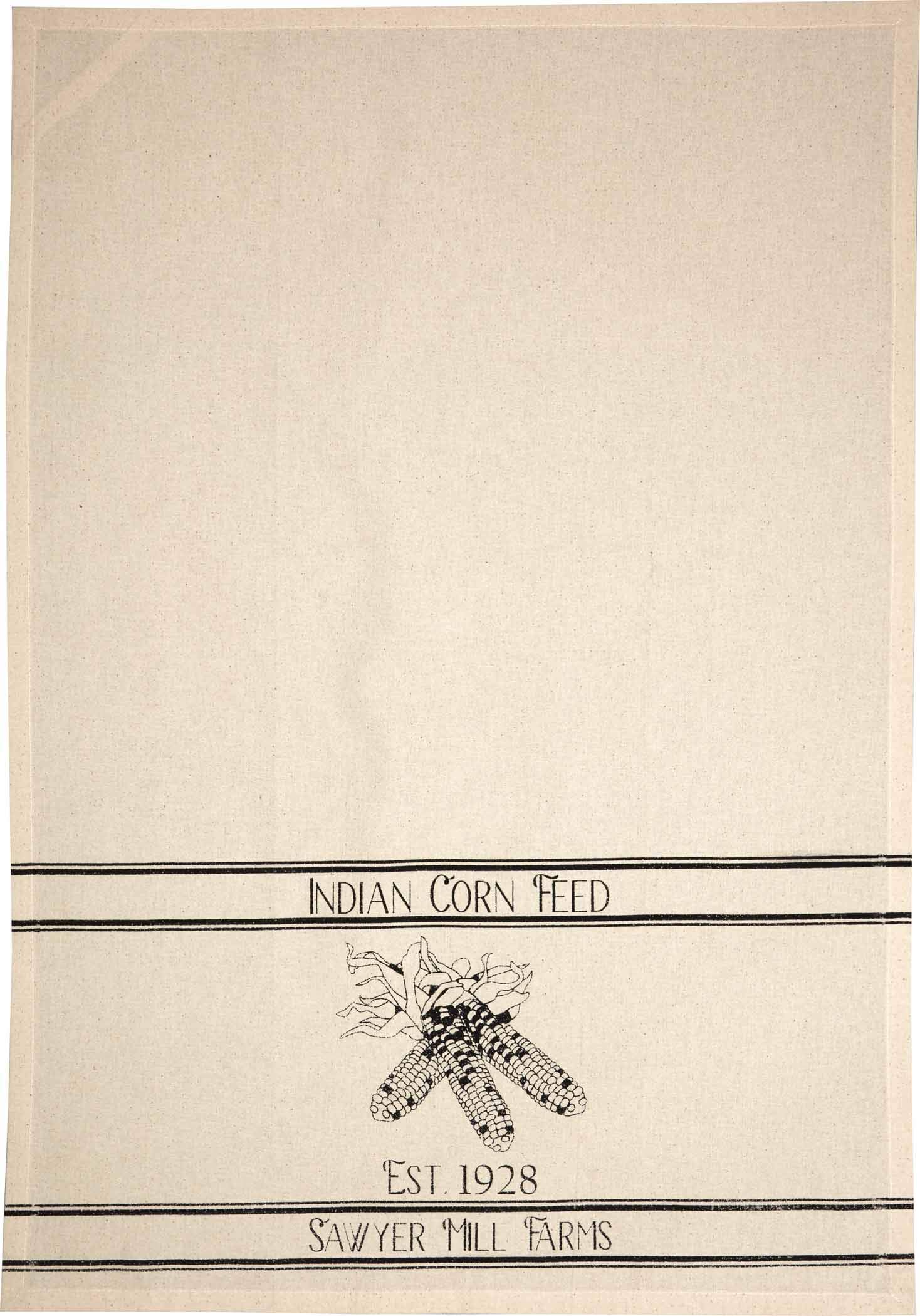 VHC Brands Sawyer Mill Kitchen-linens, Towel Set of 2 19x28, Corn & Plow