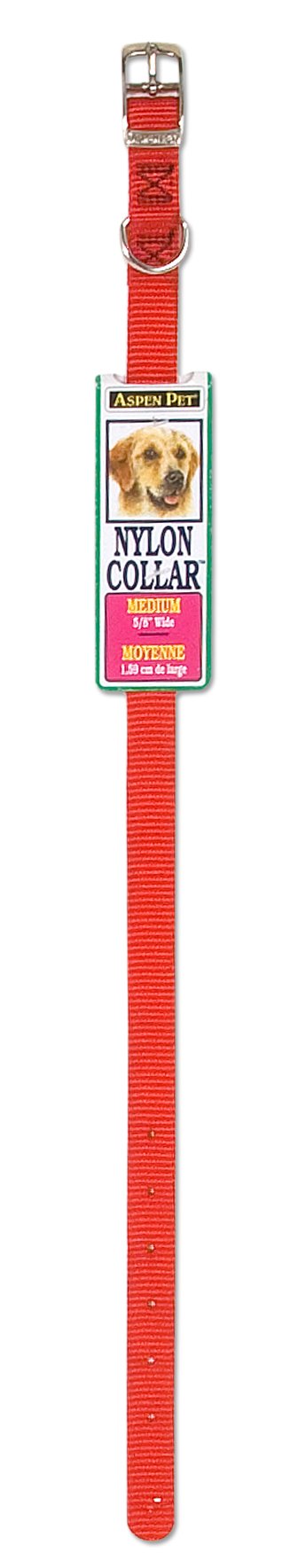 Petmate Aspen PET Products 15356 Nylon Dog Collar, 5/8 by 12-Inch, Red