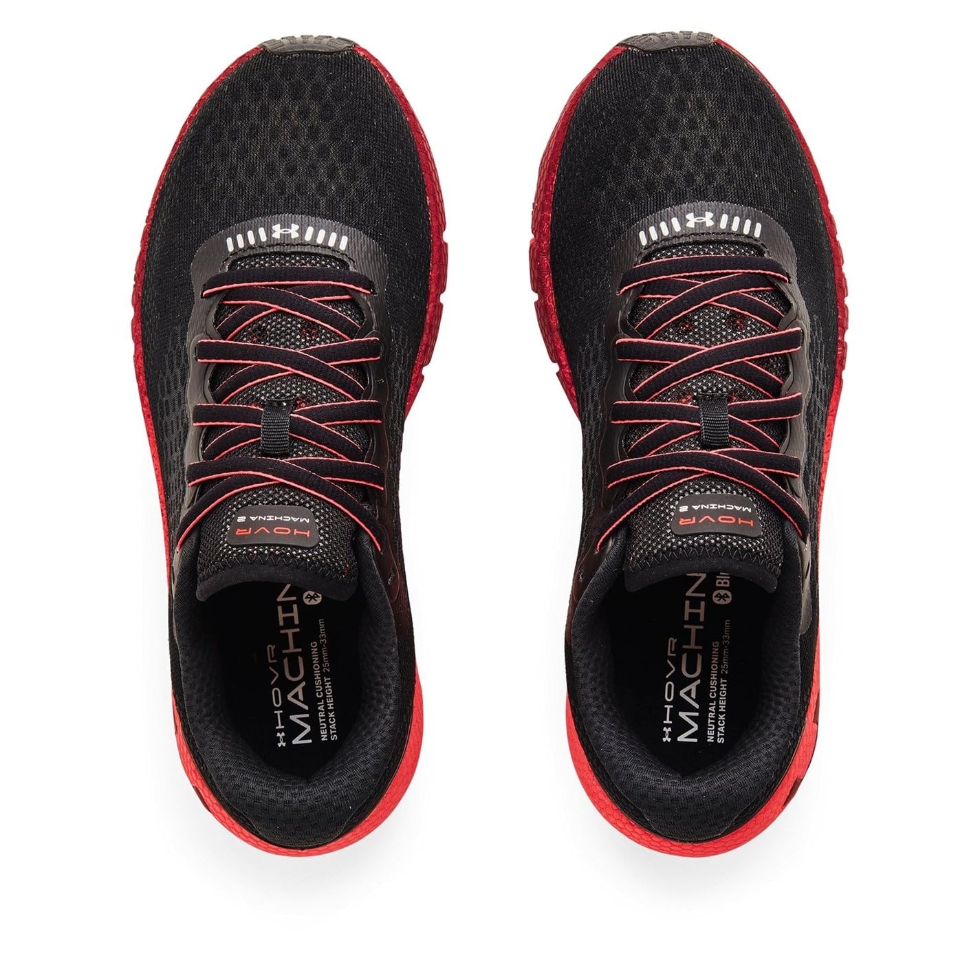 Under Armour Womens HOVR Machina 2 CLRSHFT Synthetic Textile Black Red Trainers 8 US