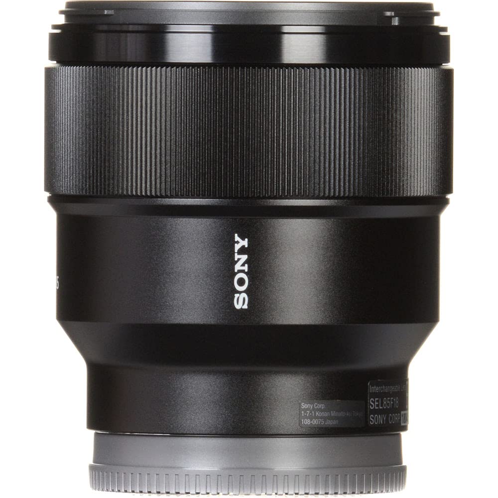 Sony FE 85mm f/1.8 Lens (SEL85F18/2) + Filter Kit + Lens Cap Keeper + Cleaning Kit + More (Renewed)