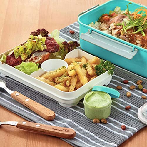 shopwithgreen 3 Pack Salad Food Storage Container To Go, 47 oz Bento Box with Removable Tray & Dressing Pots, for Lunch Salad Snacks Fruit, Food Prep Storage Containers with Lids