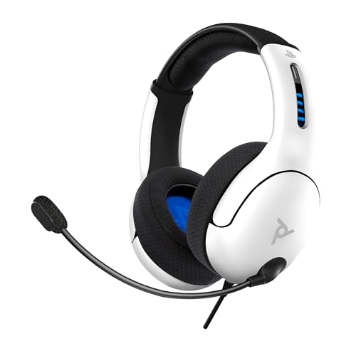 PDP LVL50 Wired Headset with Noise Cancelling Microphone: White - PS5/PS4