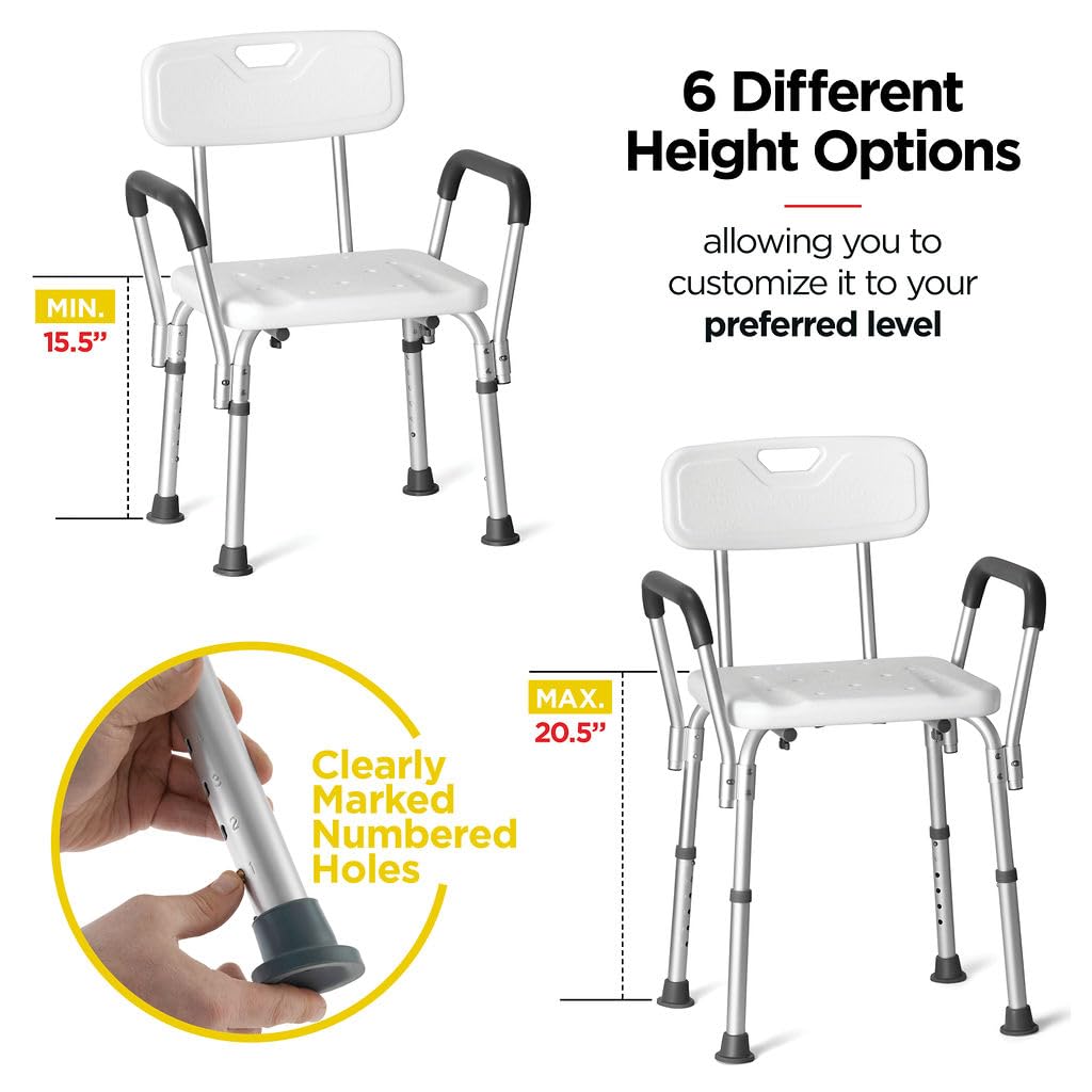 Shower Chair with Handels Set of 3 Includes Back Scrubber & Additional Sponge Tool Free Shower Chair for Elderly Bath Chair for Elderly