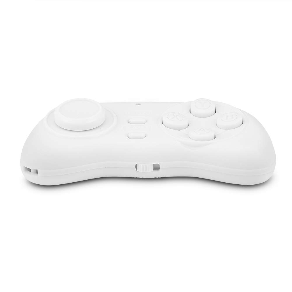 PL-608 Mini Bluetooth Gamepad, Portable Wireless Bluetooth Gaming Controller with Remote Shutter Multimedia Controller, for Mobile Phone, Tablet and PC(White)