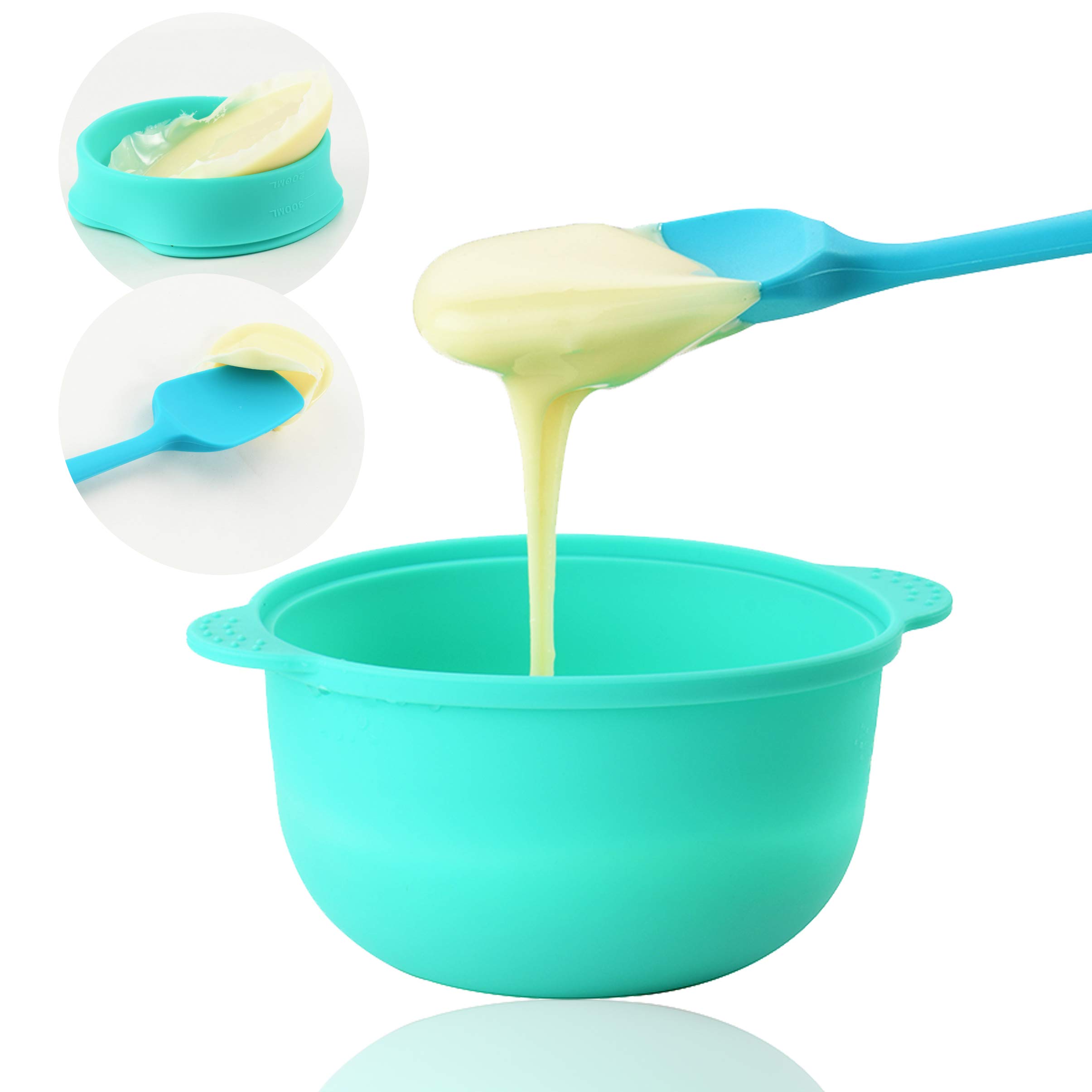 Replacement Wax Pot for Wax Warmer, Non-stick Wax Bowl and Spatulas Set, Reusable & Removable Wax Pots and Scraper for All Kinds of 500ml Wax Heater Machine.