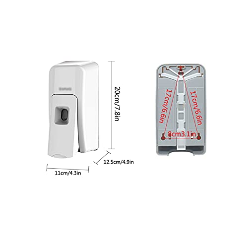Soap Dispenser Foam Manual Wall Mounted Soap Dispenser Shampoo Dishwashing Soap Dispenser Bathroom Kitchen Single Head White 600ml / 21.1oz Bathroom Soap Dispenser (Color : Gris, Size : 1)