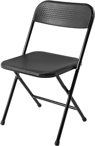 MYCHUS 5 Piece Resin Card Table and Four Chairs Set, Black