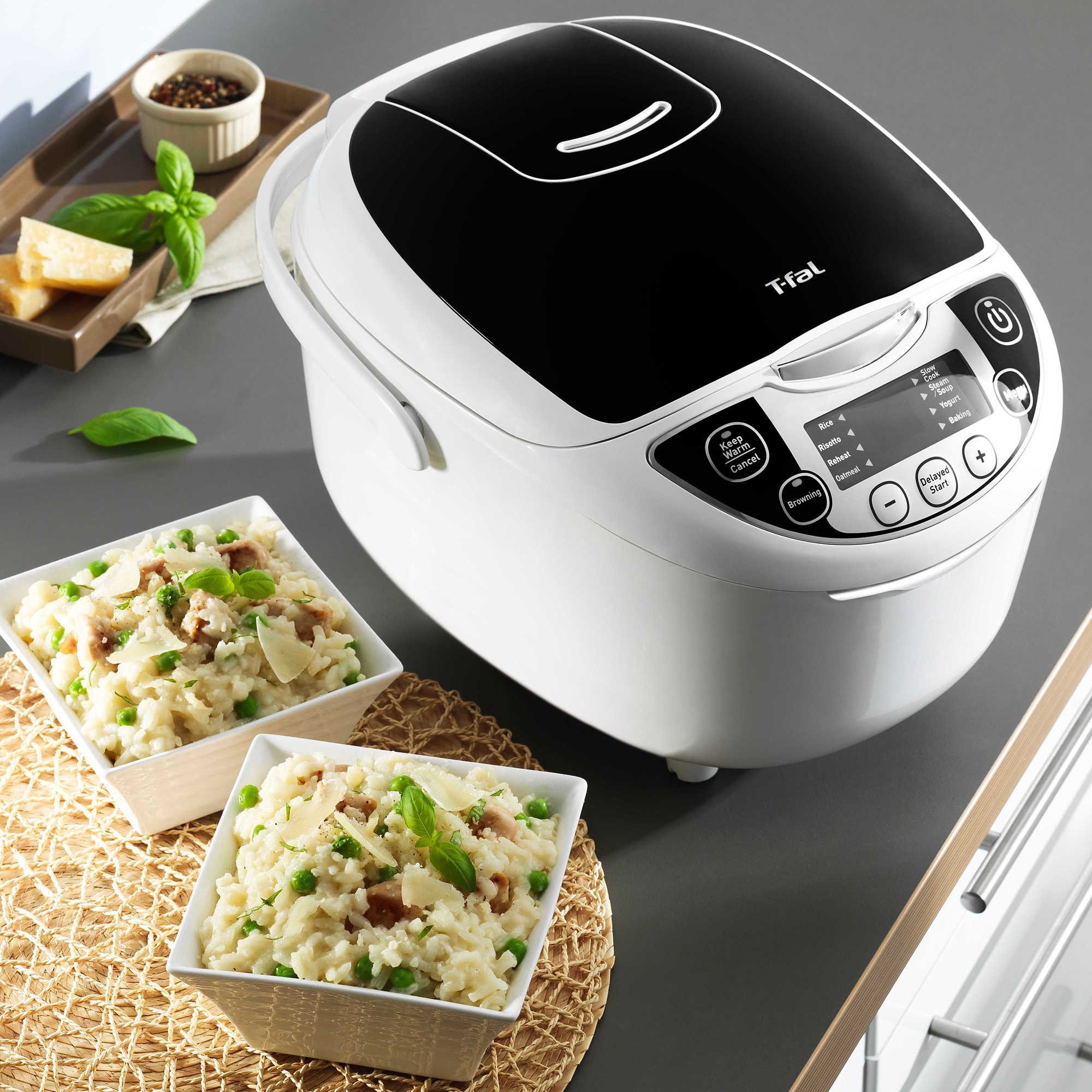 T-fal RK705851 10-In-1 Rice and Multicooker with 10 Automatic Functions and Delayed Timer, 10-Cup, White