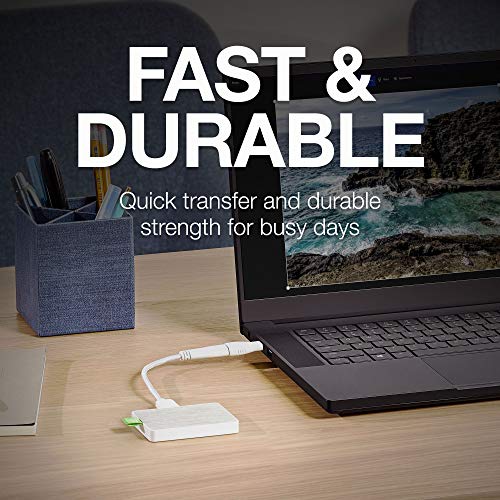 Seagate Ultra Touch SSD 1TB External Solid State Drive Portable - White USB-C USB 3.0 for PC MAC and Seagate Mobile Touch app for Android, Mylio, Adobe, & 3-Year Rescue Service (STJW1000400)