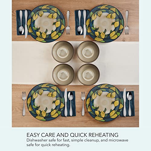 Pfaltzgraff Painted Lemons 12 Piece Dinnerware Set, Service for 4