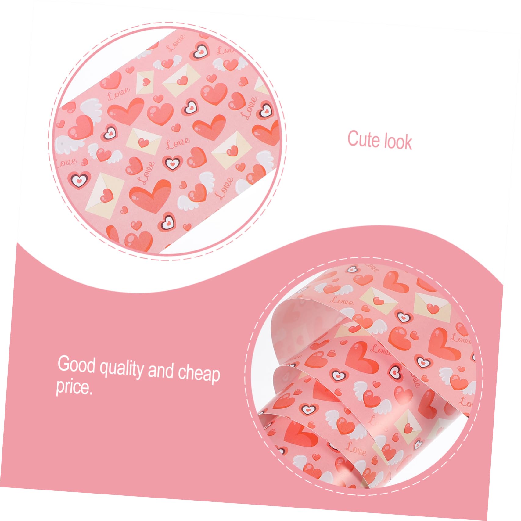 NUOBESTY 1 Roll Heart Frame Sticker Bulletin Board Borders Valentines Day Stickers Valentines Day Gift Sticker Wedding Stickers Valentine's Day Gift Sticker Party Supplies