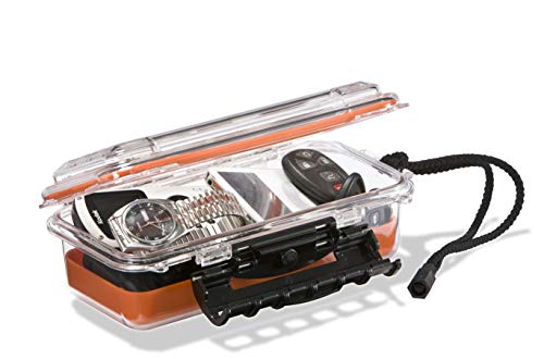 Plano Guide Series 3500 Field Box Waterproof Case, Orange, Small, Waterproof Dry Box with Wrist Strap for Boat, Kayak, and Camping, Outdoor Gear Storage