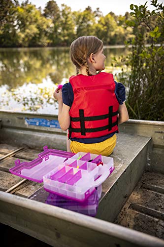 Plano Lets Fish Satchel Tackle Box, Includes 70 Piece Starter Tackle Kit, Magenta Pink, One Size, PLAMS7154