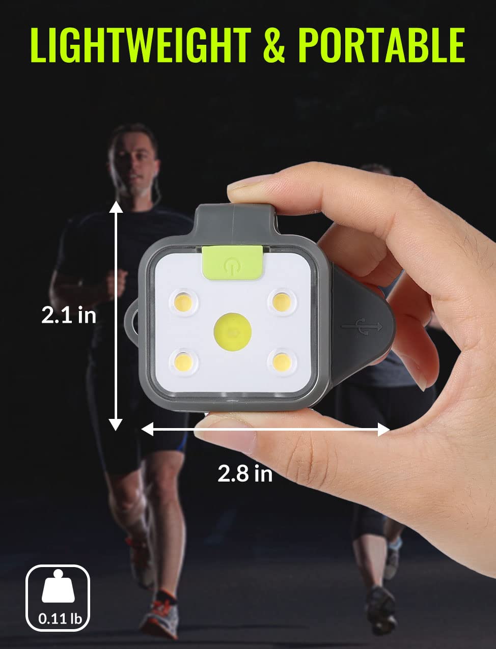 unibrite Running Light,2Pack LED Safety Light for Runners, 4 Light Modes Clip On Running Lights with Rechargeable Battery for Running, Hiking, Jogging, Outdoor Adventure