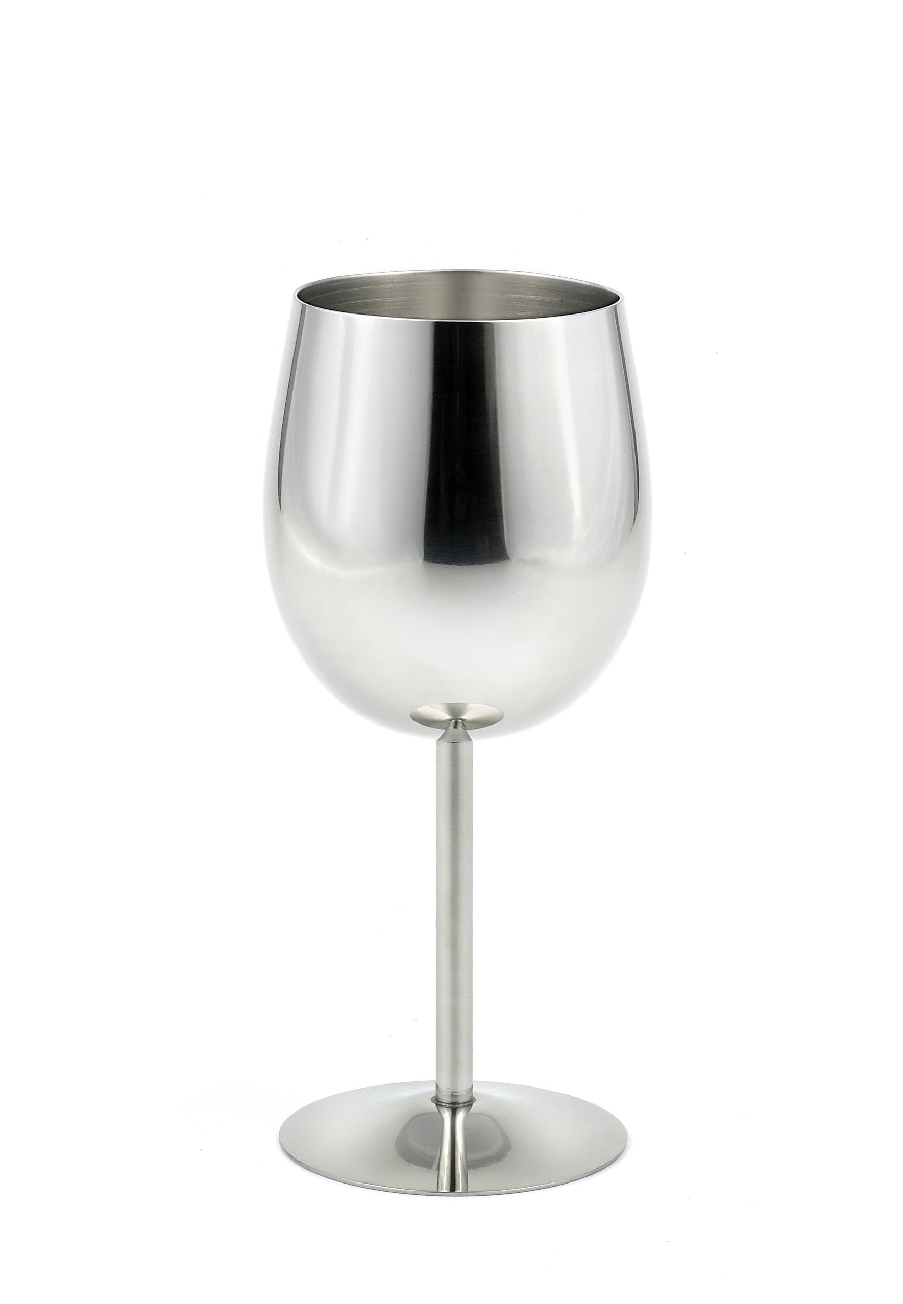 StainlessLUX 73344 Brilliant Stainless Steel Wine Glass/Wine Tasting Goblet (New version with 1/4" taller)- Quality Drinkware for Your Enjoyment