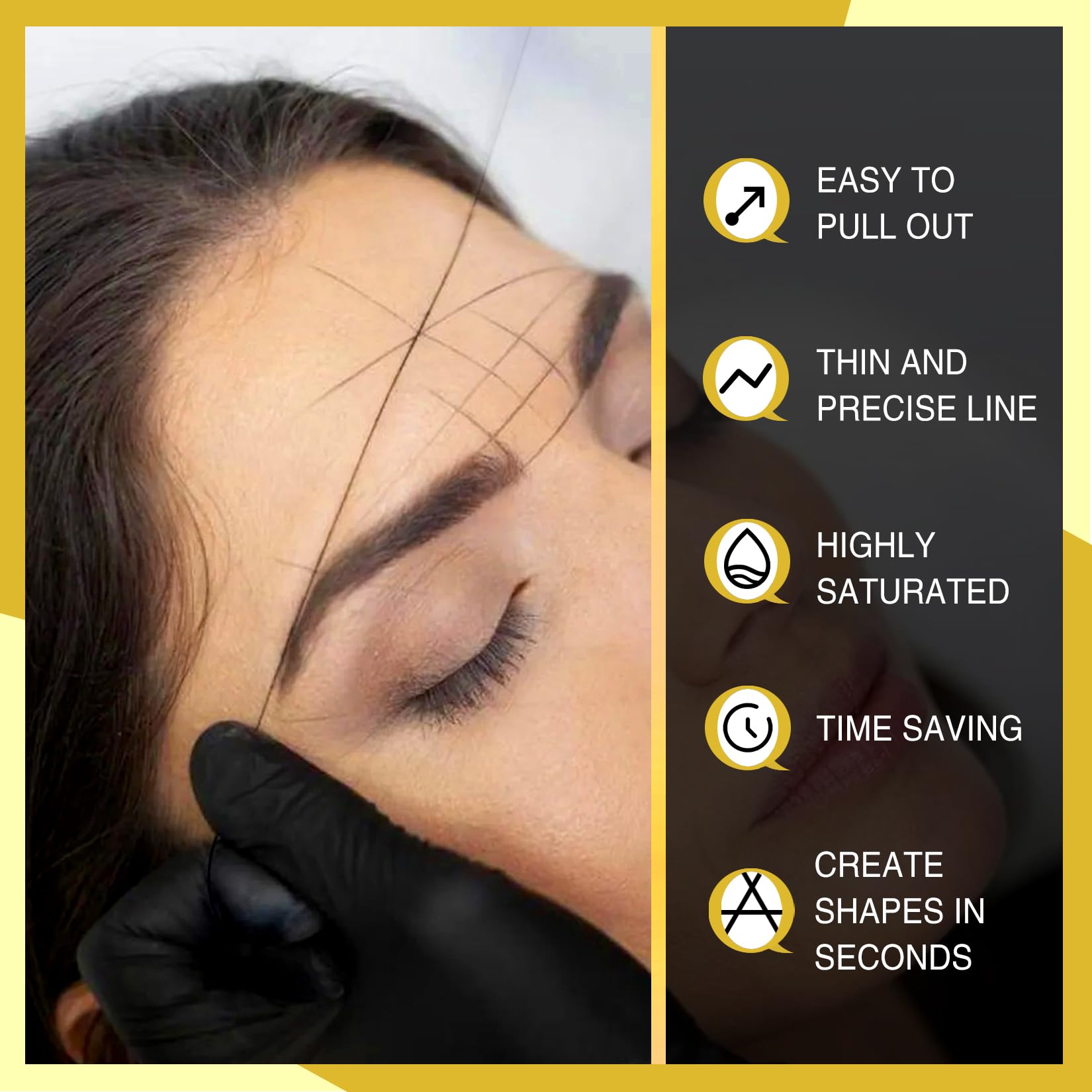 QUEEJOY Brow Mapping String - 10M Black and White Premium Eyebrow Mapping String, 1mm Charcoal Eyebrow Thread, Eyebrow Mapping Kit [2 X 32 Ft Box - 20 m], White Mapping String for Eyebrows