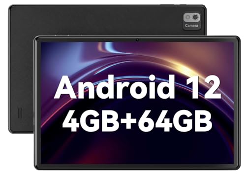 SGIN Tablet, 4GB RAM+64GB ROM, 10 inch Android 12 Tablet with MTK Octa-Core 2.0Ghz Processor, 1280 * 800 IPS HD Display, 2MP+5MP Dual Camera, 6000mAh, GPS, Dual Speaker, WiFi, Bluetooth 5.0